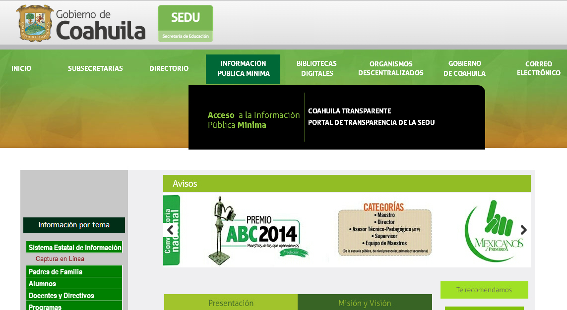 Web de la Sedu Coahuila se guarda nómina magisterial- Grupo Milenio