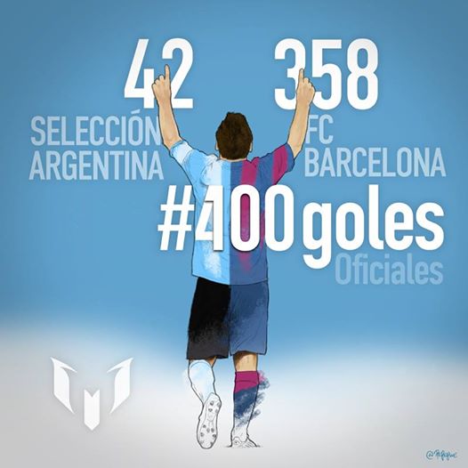 Lionel Messi celebra sus 400 goles- Grupo Milenio