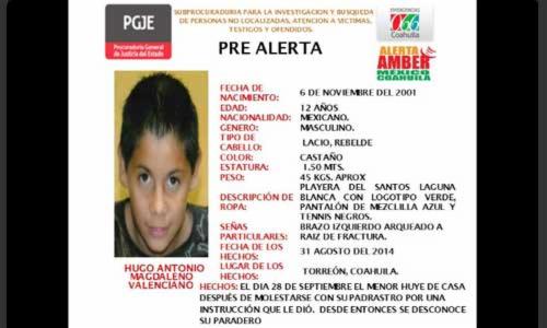Pre alerta Amber pala localizar a menor - Grupo Milenio