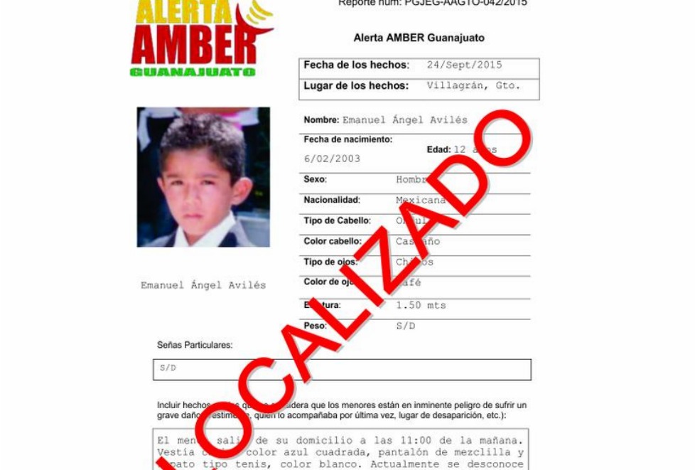 Localizan a menor que había desaparecido en Guanajuato- Grupo Milenio