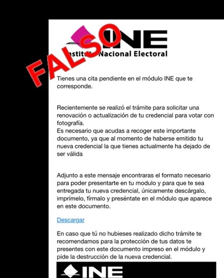 INE alerta de mail falso sobre citas en módulos- Grupo Milenio