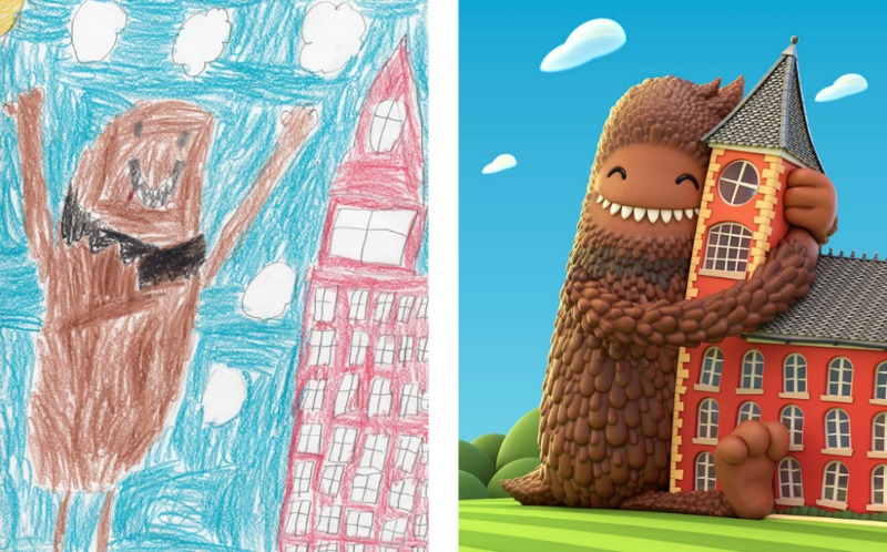 Así se ven los dibujos de los niños convertidos en piezas de arte ...