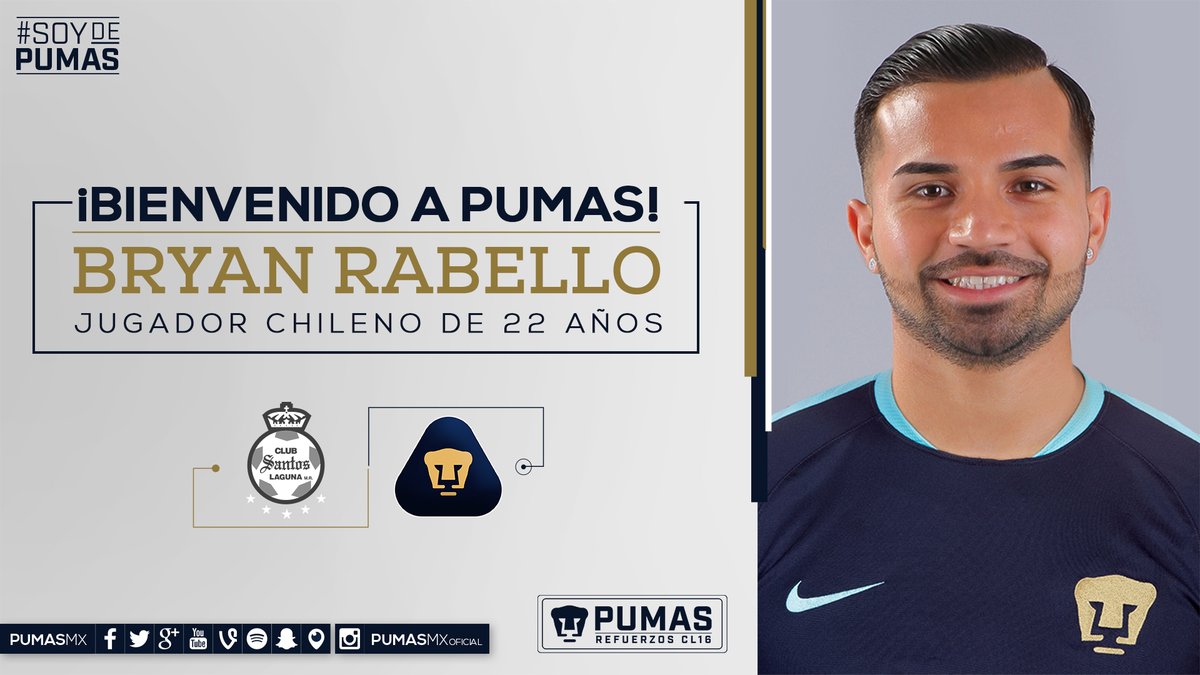 Bryan Rabello deja Santos y refuerza a los Pumas - Grupo Milenio