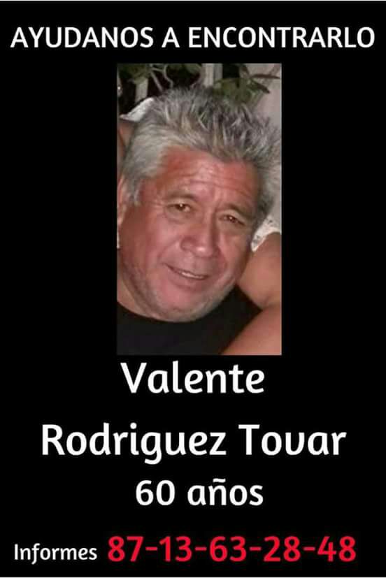 Piden ayuda para encontrar a Valente Rodríguez - Grupo Milenio