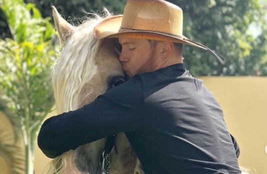 Canelo se toma sesión de fotos con caballo frisón - Grupo Milenio