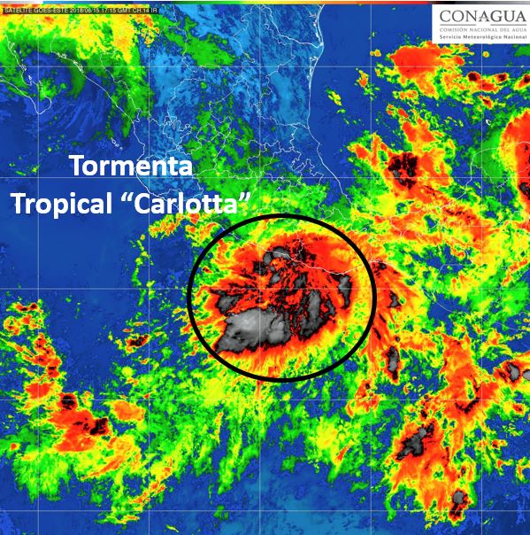 Se forma la tormenta tropical 'Carlotta', frente a Guerrero- Grupo Milenio