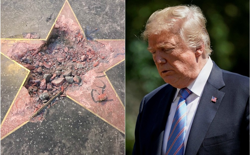 Destruyen estrella de Donald Trump en Paseo de la Fama- Grupo Milenio