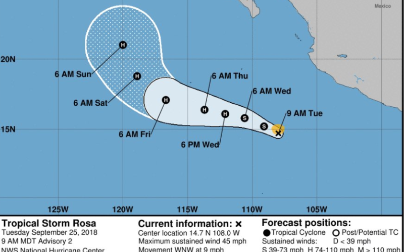 Se forma tormenta tropical 'Rosa' en el Pacífico - Grupo Milenio