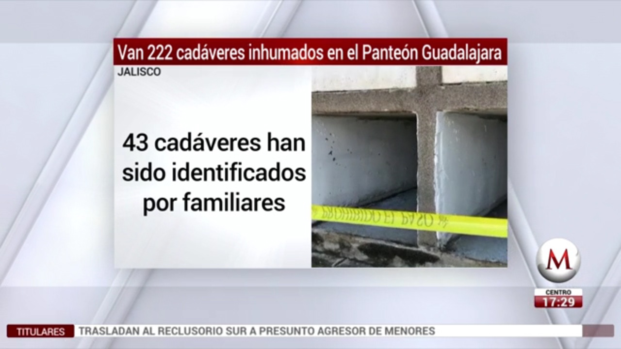 Van 222 cadáveres inhumados en el Panteón Guadalajara - Grupo Milenio