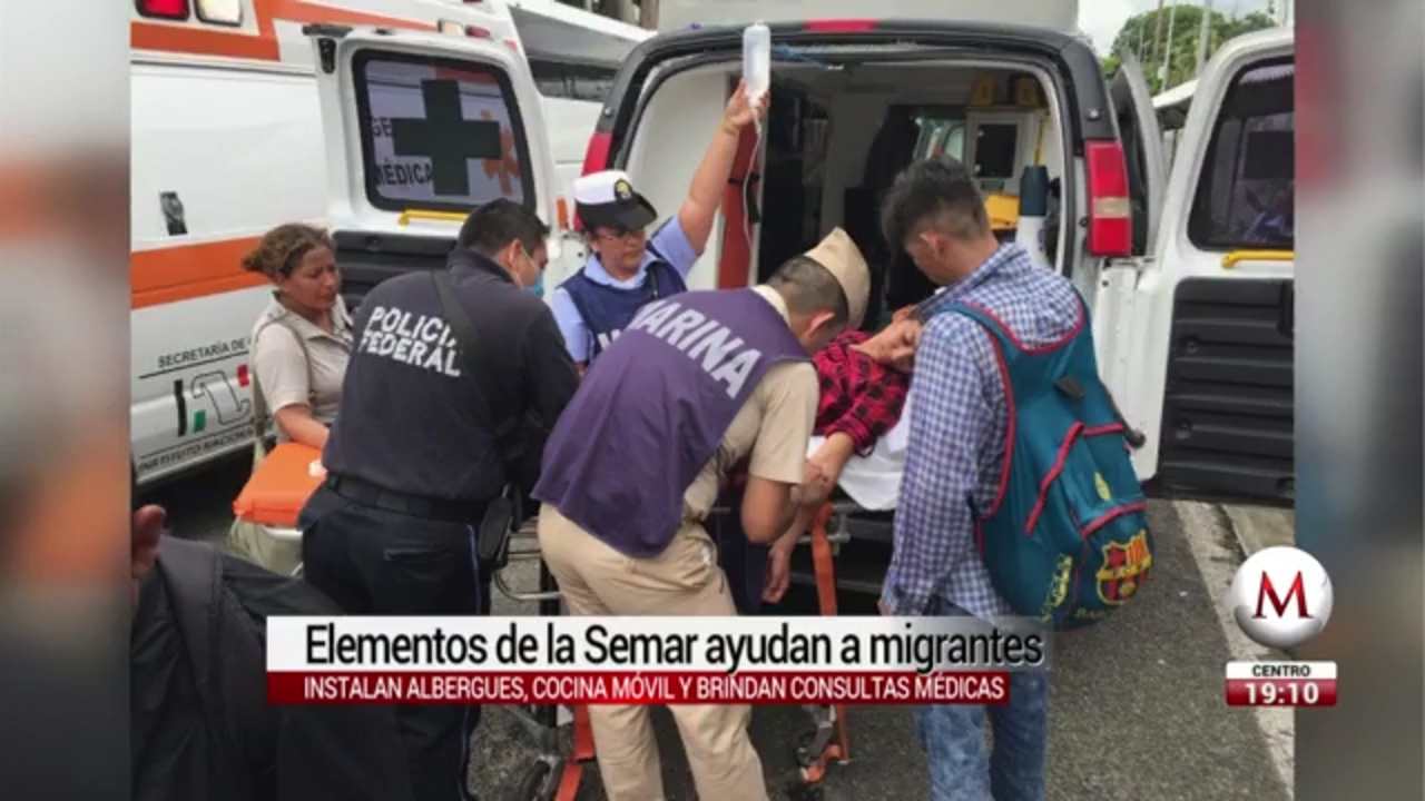 Elementos de la Semar ayudan a migrantes- Grupo Milenio