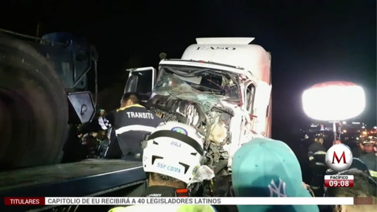 El choque del tráiler en la México-Toluca- Grupo Milenio