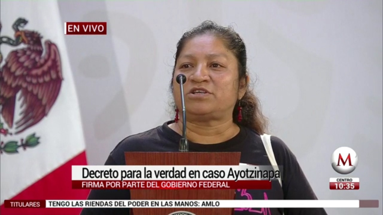 Discurso de María Martínez tras firma de decreto en caso Ayotzinapa ...