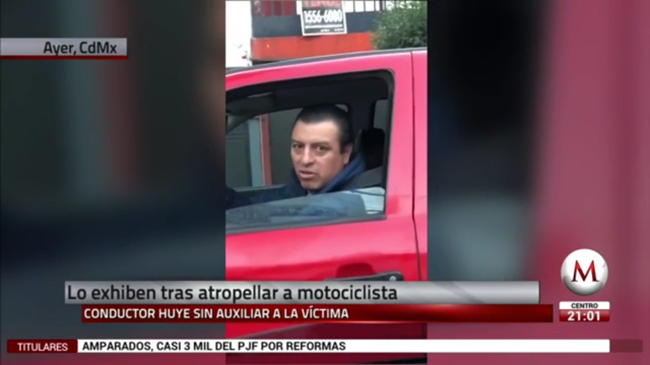 Lo exhiben tras atropellar a motociclista - Grupo Milenio