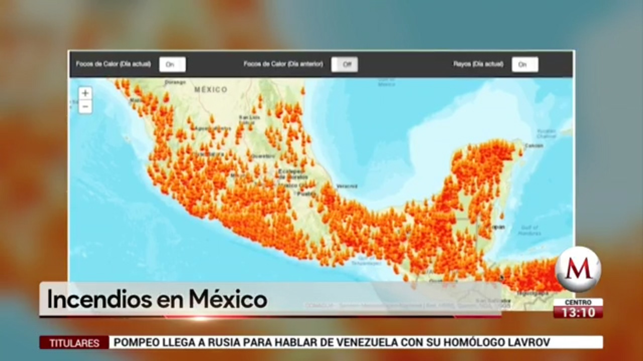 Focos de calor relacionado con incendios forestales - Grupo Milenio