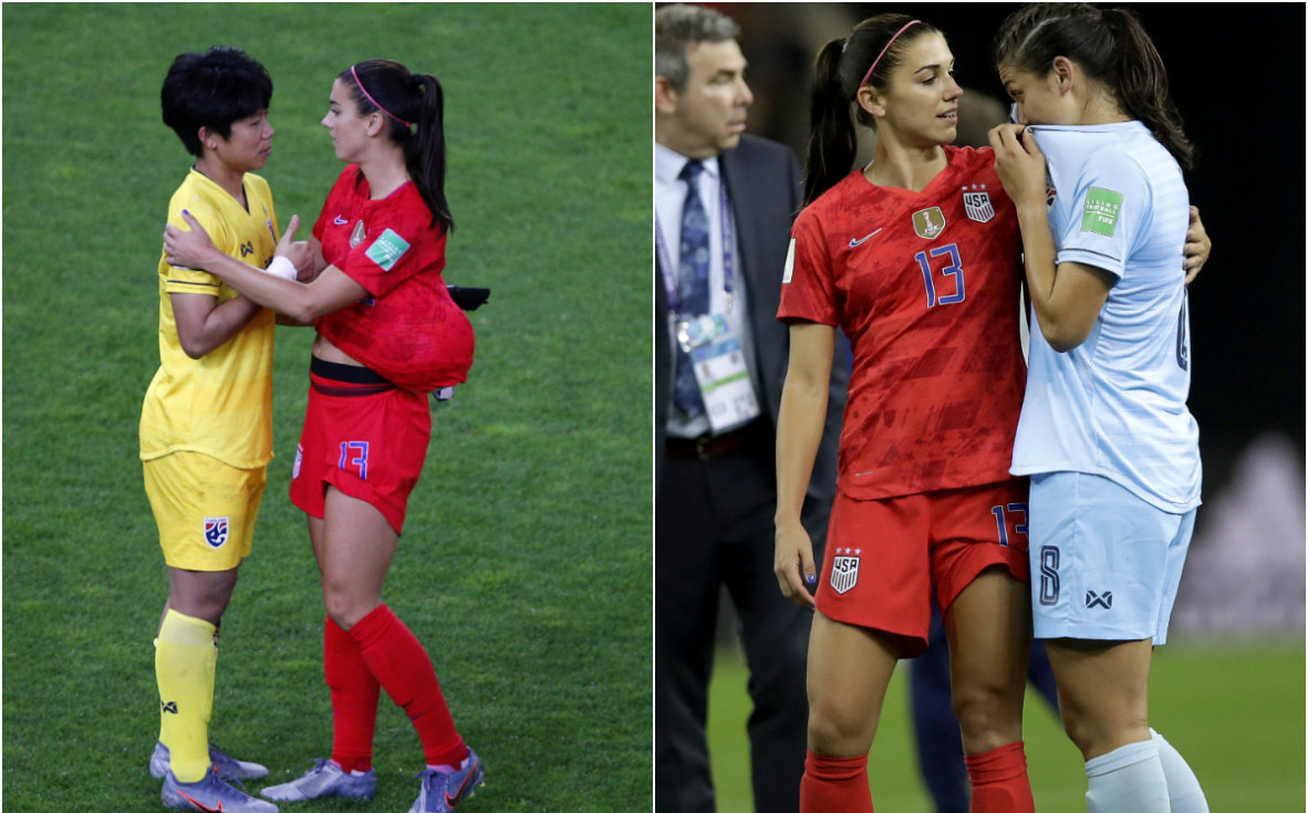 Alex Morgan consuela a jugadoras de Tailandia tras goleada- Grupo Milenio