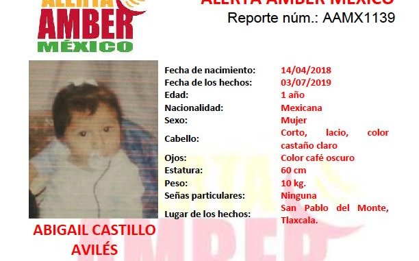 Activan Alerta Amber por menor desaparecida en Tlaxcala- Grupo Milenio