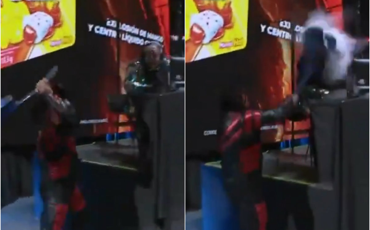 Chessman golpea a comentarista con una guitarra en Triplemanía XXVIII ...