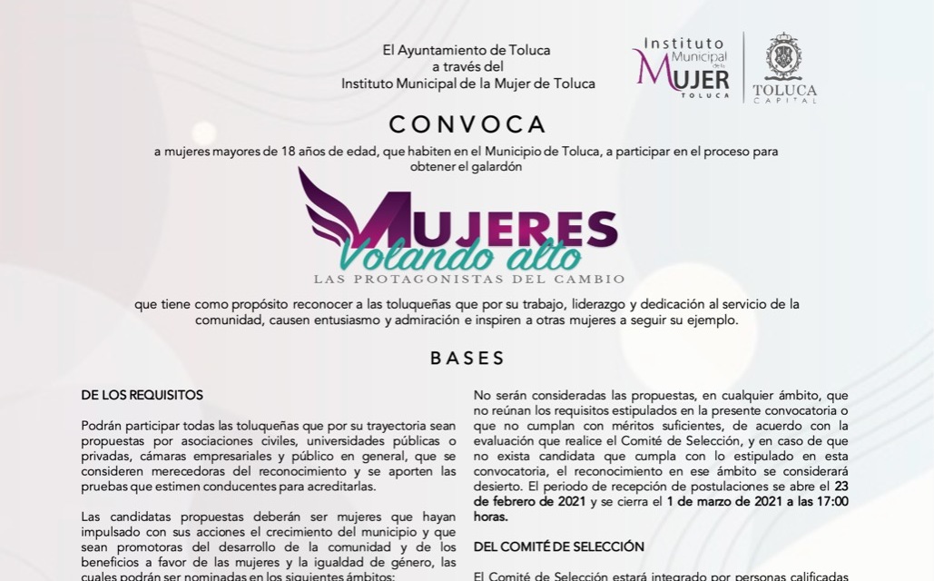 Convocan A Participar En El Galardón Mujeres Volando Alto Grupo Milenio