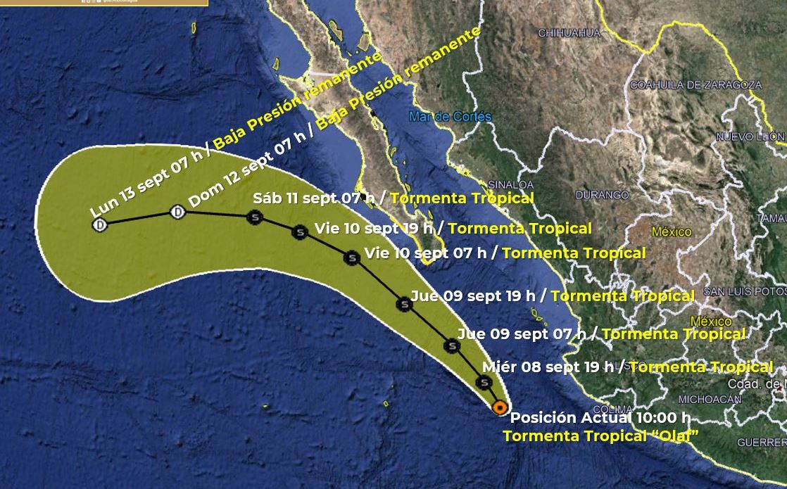Tormenta tropical Olaf se forma frente a costas de Jalisco- Grupo Milenio