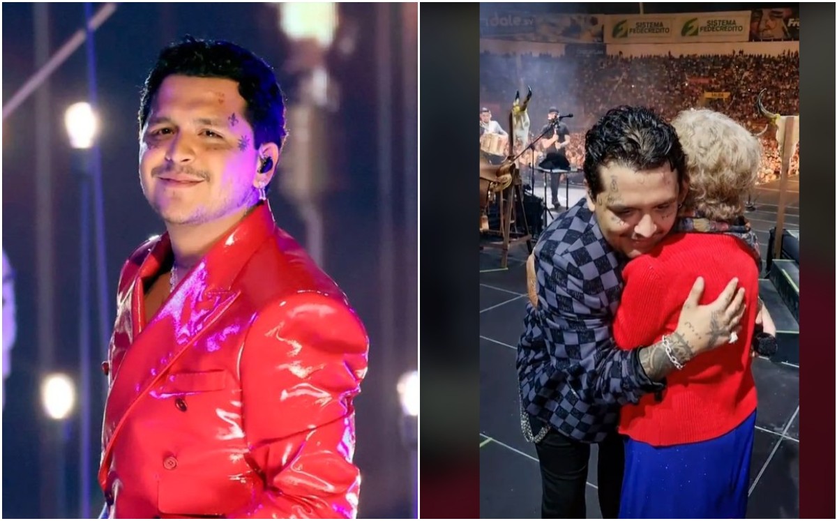 Christian Nodal baila y le canta a fan de 92 años en concierto |VIDEO ...