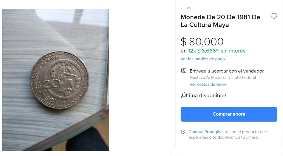 Moneda de 20 pesos de la cultura maya se vende hasta en 80 mil- Grupo ...