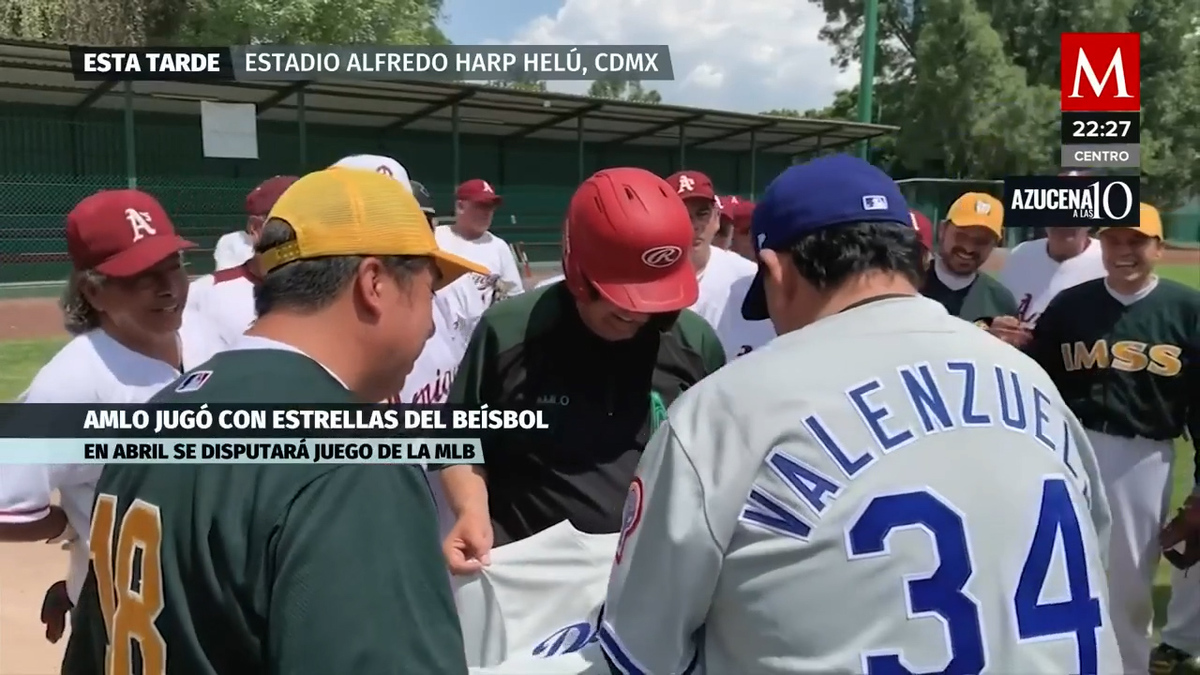 AMLO juega beisbol con Vinny, Valenzuela e Higuera - Grupo Milenio
