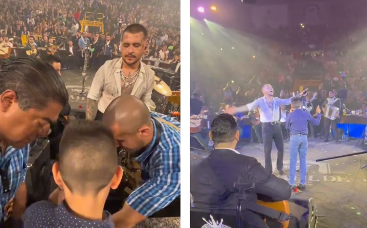 Christian Nodal cumple sueño de niño durante concierto; canta con él ...