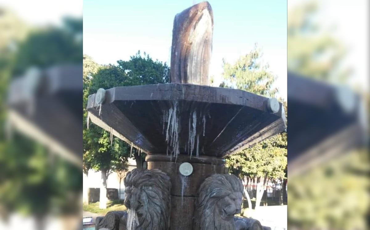 Coahuila. Fuente de los Deseos de San Pedro se congela- Grupo Milenio
