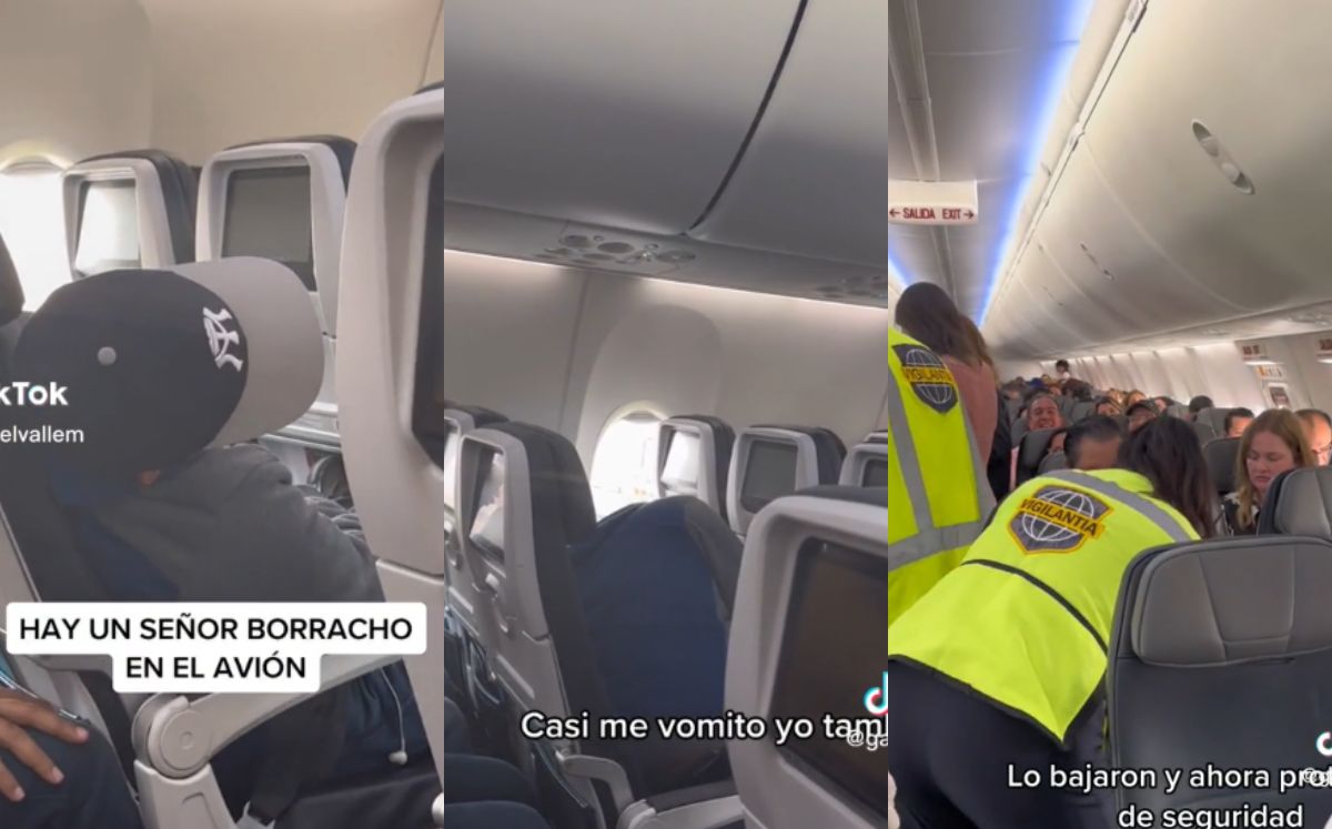 TikTok. Hombre ebrio vomita asientos de avión | VIDEO- Grupo Milenio