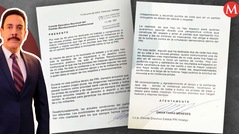 Fayad renuncia al PRI tras 40 años de militancia- Grupo Milenio