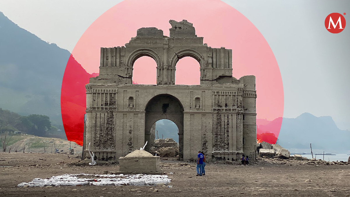 Emerge el templo de Santiago en Quechula, Chiapas- Grupo Milenio