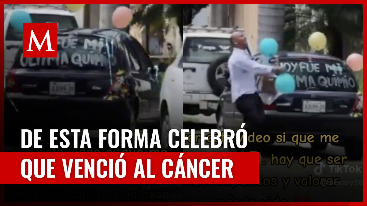 Hombre celebra en la calle que venció al cáncer - Grupo Milenio