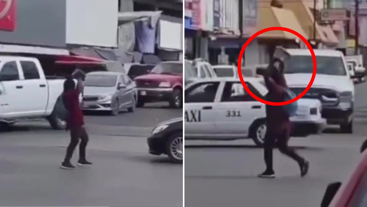 Mujer arroja enorme piedra a vehículos en Sonora | VIDEO - Grupo Milenio