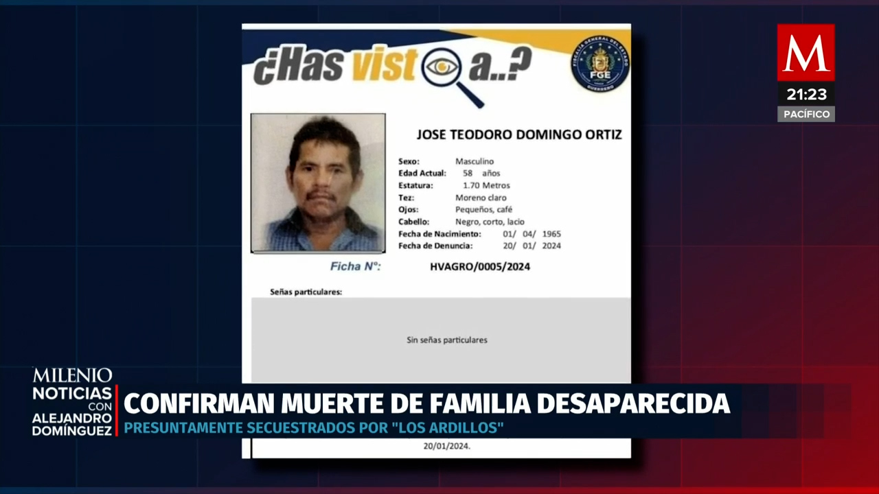 Confirmada muerte de familia indígena desaparecida en Guerrero- Grupo Milenio