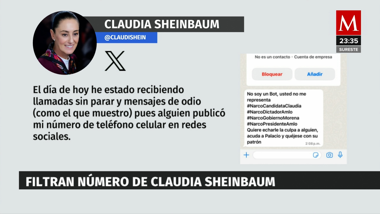 Filtran número telefónico de Claudia Sheinbaum- Grupo Milenio