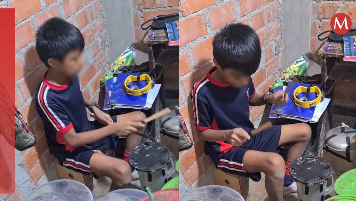 Niño toca batería hecha a mano; se vuelve viral | VIDEO- Grupo Milenio