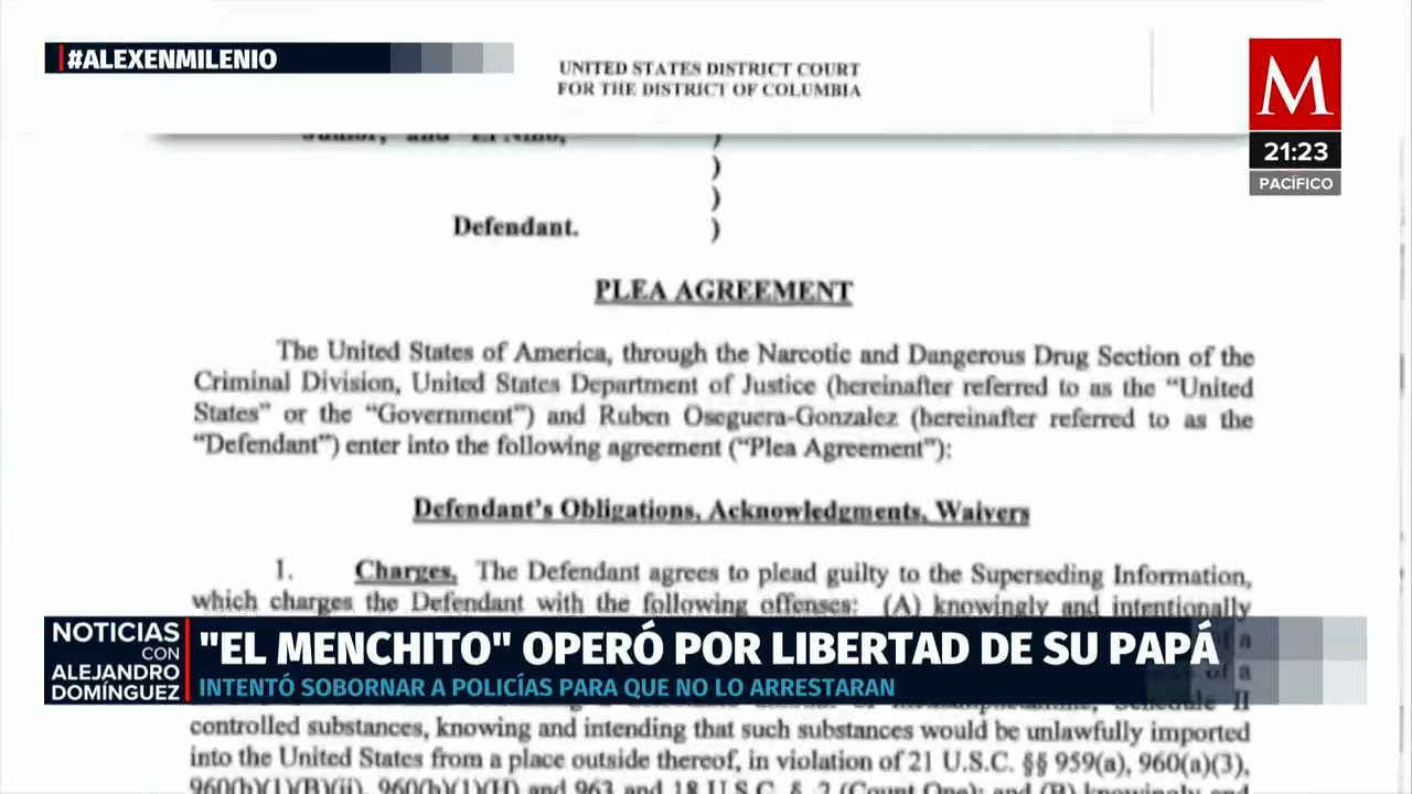 El Menchito' confesión de soborno y retirada de colaboración con EU ...