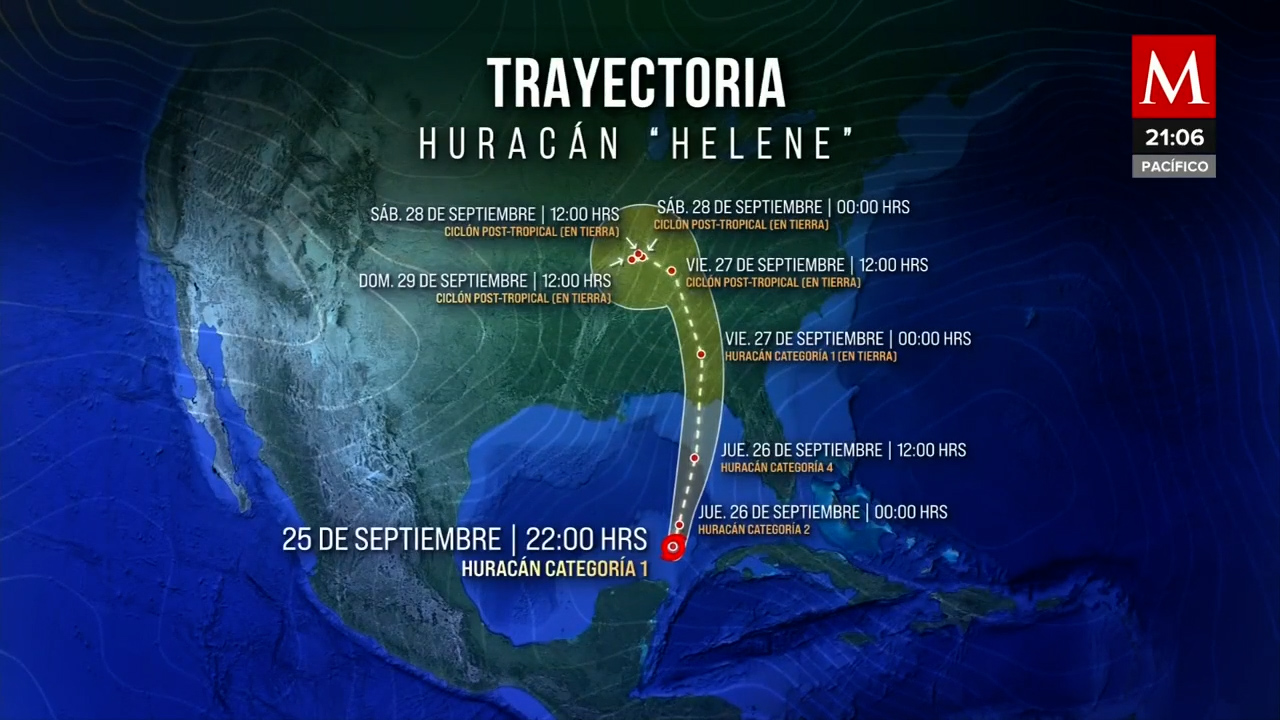 Huracán Helene deja daños en Quintana Roo y se dirige a Florida- Grupo Milenio