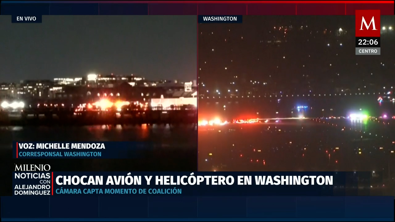 Avión de pasajeros choca con helicóptero militar en Washington- Grupo Milenio
