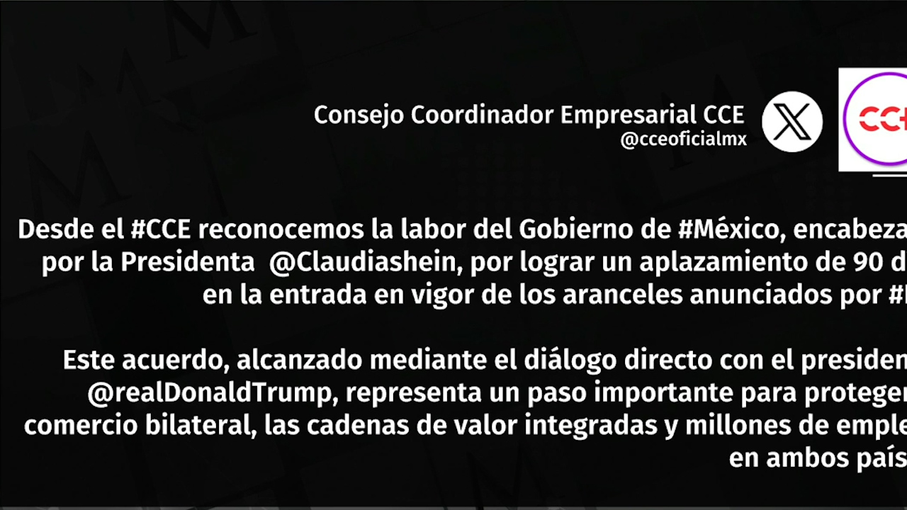 CCE reconoce a Sheinbaum por aplazar aranceles de Trump- Grupo Milenio