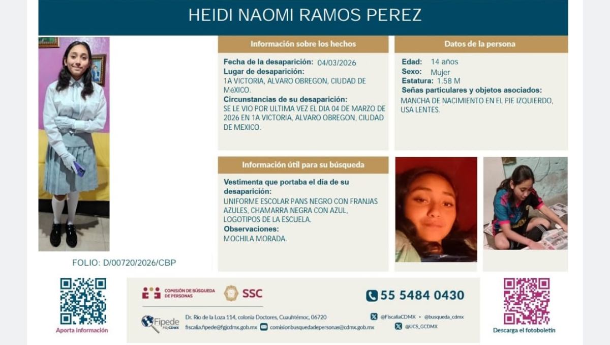 Heidi Naomi desaparece en Álvaro-Obregón; familia exige respuestas ...