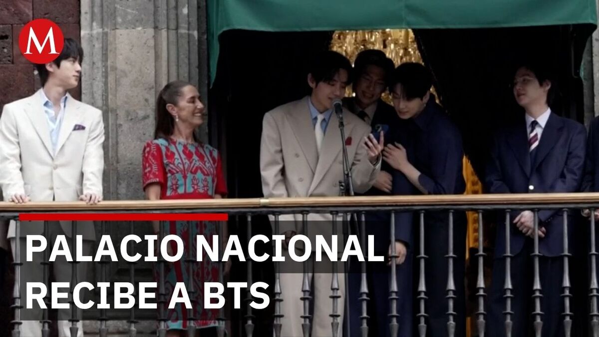 Sheinbaum recibe a BTS en Palacio Nacional ante euforia del ARMY- Grupo ...