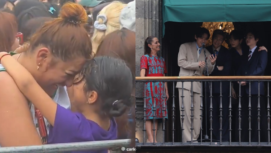 Madre e hija rompen en llanto al ver a BTS en Palacio Nacional | VIDEO ...