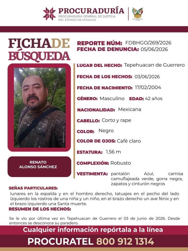 Emiten ficha de búsqueda de conductor, tras caída de su camioneta ...